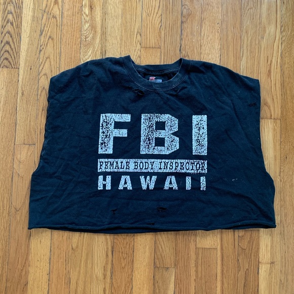 Tops | Vintage Distressed Fbi Muscle Tee | Poshmark